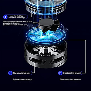 OCUhome Phone Cooler, Powerful Semi-Conductor Radiator Strong Suction High-Speed Rotation Magnetic Semiconductor Phone Cooling Holder for Gaming Phone Black