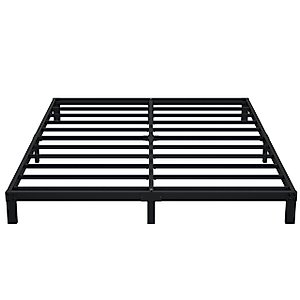 Upcanso 7 Inch King Bed Frame No Box Spring Need, Low Profile Metal Platform King Size Bed Frame, Heavy Duty Support Bedframes King, Easy Assembly