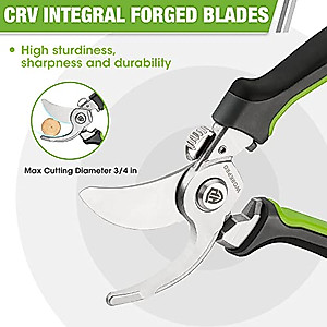 WORKPRO Garden Bypass Pruning Shears, 8.5" Garden Pruning Scissors with CRV Integral Forged Blades, Garden Clippers Hand Tools for Cutting and Trimming Bonsai, Branch, Herb, Rose, Flower