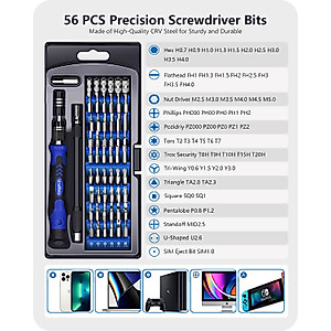 UnaMela Electronics Precision Screwdriver Set: 61 in 1 Small Magnetic Repair Tool Kit Mini Screw Driver with Case for Computer, Laptop, PC, iPhone, Xbox, PS4/5, Controller, Gamer Tech Gifts for Men