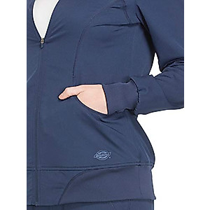 Dynamix Scrubs for Women, Athletic-Inspired Zip Front Jackets for Women with Four-Way Stretch and Moisture Wicking DK330, L, Navy