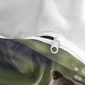 Brown Bear And Two Cubs Comforter Covers 3D Printed Walking in The Taiga Duvet Cover Quilt Cover for Boys Girls with Zipper Closure Soft Microfiber Bedding Set with Pillow Cases 3 Pieces Twin（173x218c