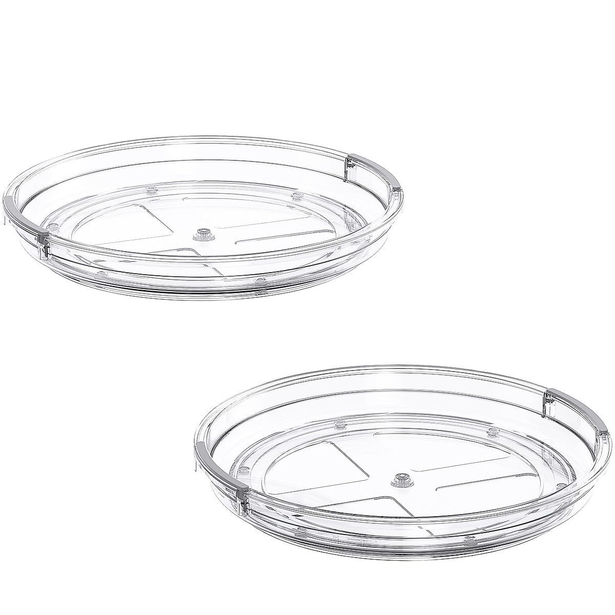 LAMU 2 Pack Lazy Susan Organizer 9.25 inch Turntable for Cabinet, Small Spice Organization for Cabinet, Kitchen, Pantry, Table Top, Fridge, Countertop, Medicine Cabinet Organizer, Clear