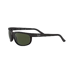 Ray-Ban Unisex Rectangular Sunglasses Black Frame Green Lens