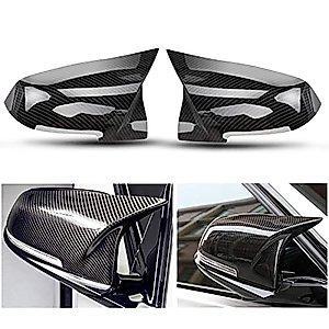 Door Rearview Mirror Cover Cap Carbon Fiber Replacement for BMW F20 F22 F30 F31 F32 F33 F36 F87 M2 X1 E84 328i 330i 335i 428i 435i (2PCS)