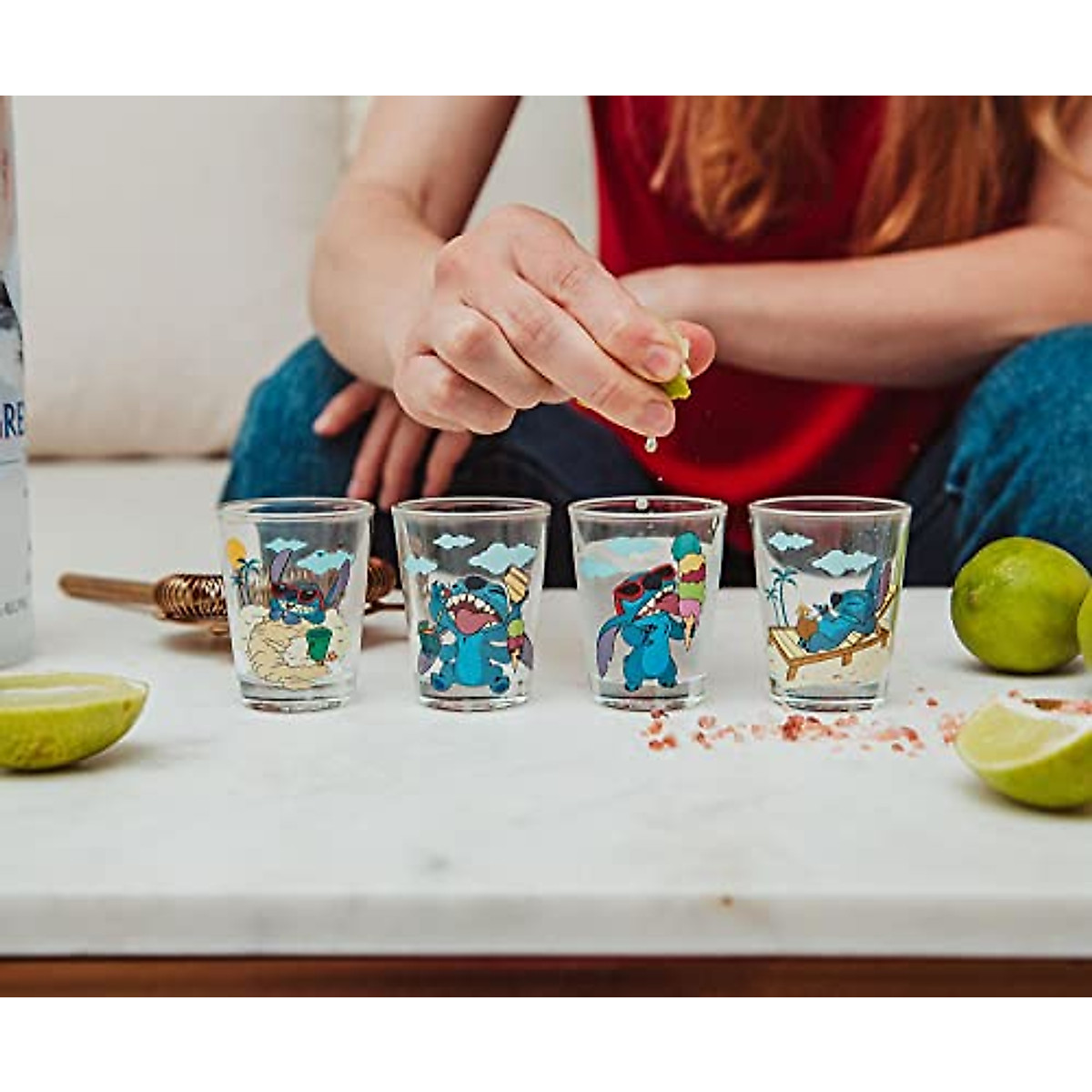 Disney Lilo & Stitch Beach Day 1.5-Ounce Mini Shot Glasses | Set of 4