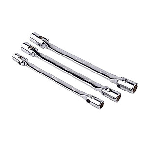Multifunctional Swivel Box End Head Flexible Socket Wrench Spanner Set For Automotive Maintenance Home Improvement 3pcs Swivel Head Spanner Wrench Flexible Socket Double Point Spanner Hand Tool Wrench