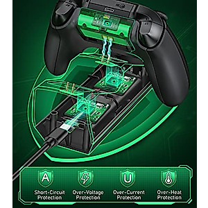 Controller Charger Station with 2x2550mAh Rechargeable Battery Packs for Xbox One/Series X|S Controller, Dual Charging Dock for Xbox One Controller Battery Pack with 4 Battery Covers for Xbox