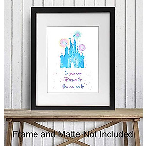 World Castle Inspirational Quote Wall Decor Set -Motivational Room Decoration Wall Art - Poster Print for Boy, Girl Kids Bedroom - Gift for Women and Fans - 8x10 Unframed print