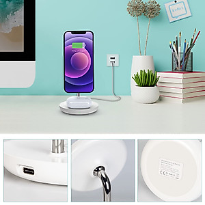 Mag-Safe Wireless Charging Station : 2 in 1 Wireless Charging Stand for iPhone 12/13/14 Series-10w Charging Stand Compatible with Airpods/iPhone 14/12/13 Pro Max Mini（White）