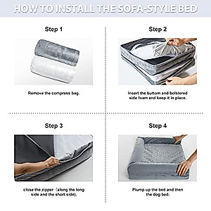 WNPETHOME Dog Beds for Large Dogs, Orthopedic Sofa Dog Bed Mat Pillow with Removable Waterproof Cover, Egg-Foam Dog Crate Bed for Medium Large Dogs