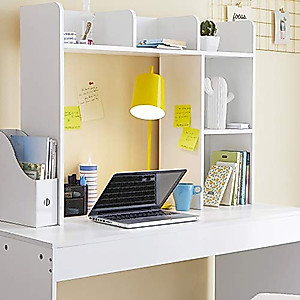 Classic Dorm Desk Bookshelf - White