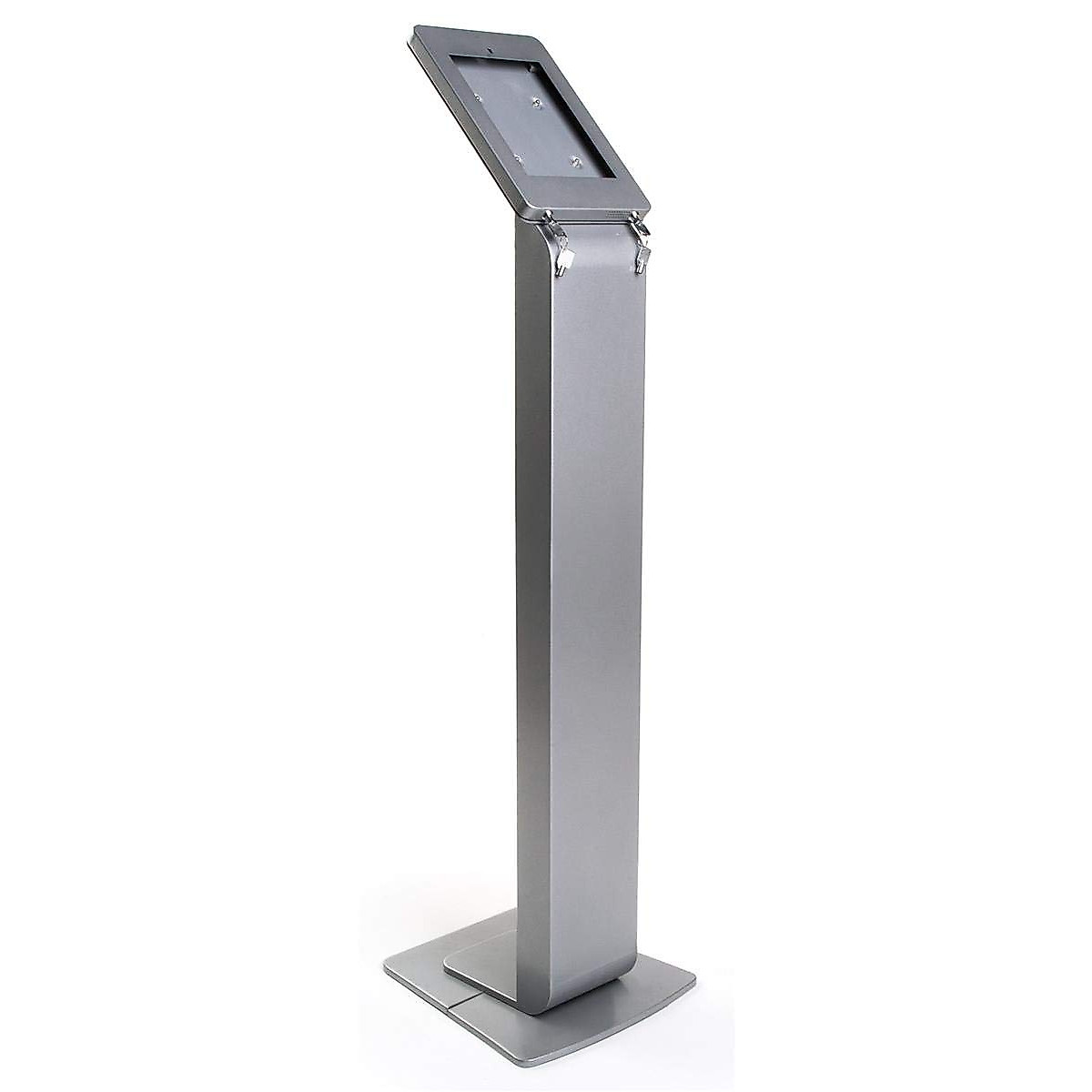 Displays2go Locking Tablet Floor Stands, Compatible w/ 9.7" iPad, ADA Accessible – Silver (ADAIP97SV)