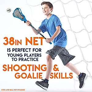 Franklin Sports Youth Lacrosse Goal - Small Kids Lacrosse Net - Portable Lax Mini Box Goal - Backyard Goal for Youth Lacrosse - 38" x 38"