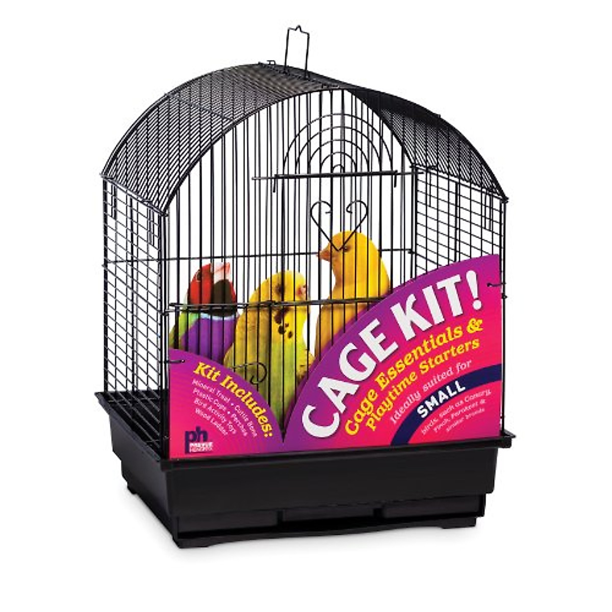 Prevue Hendryx 91101 Round Roof Bird Cage Kit, Black, 3/8"