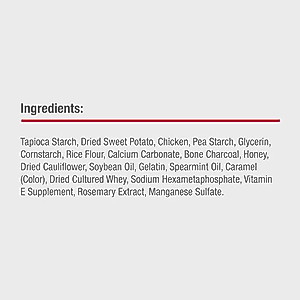 Dreambone Triple Action Dental Sticks Charcoal, 6 Count, Rawhide-Free Chews for Large and XL Sized Dogs Freshens Breath