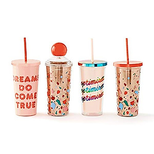 ban.do Glitter Bomb Gold Cocktail Shaker, BPA-Free Drink Mixer Holds 20 Ounces, Confetti
