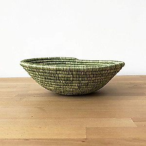 African Basket: Musebeya/Rwanda Basket/Woven Bowl/Sisal & Sweetgrass Basket/Green, Citron