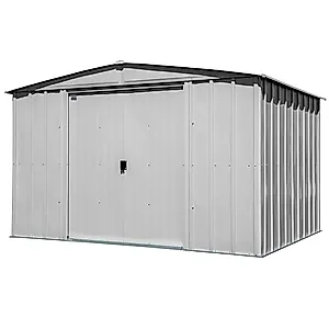 Arrow Classic Steel Storage Shed, 10x8, Flute Grey