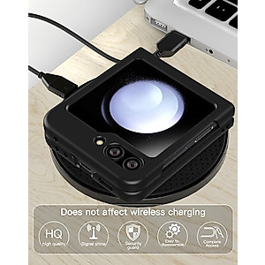 Foluu Slim Fit Case for Samsung Galaxy Z Flip 5, with Front Built-in Screen Protector, Ultra Thin Matte PC Protective Cover for Samsung Galaxy Z Flip5 5G 2023 (Black)