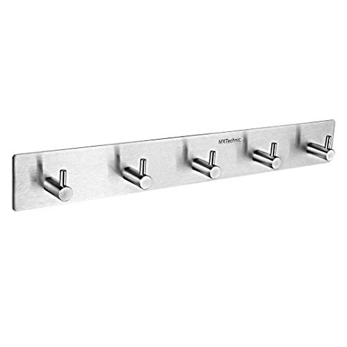 mxtechnic Wall Mounted Coat Hook Rail Self Adhesive Stainless Steel Hanging Hooks Rack Hallway Kitchen Storage Organizer