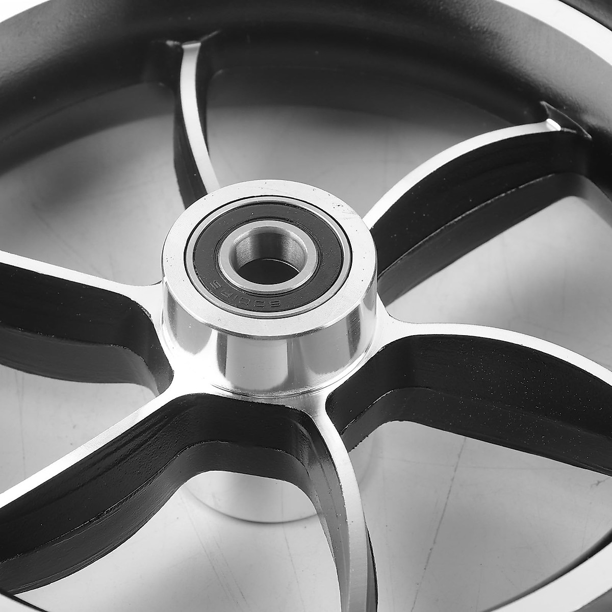 10in Wheelchair Wheel Replacement Tires Wheels Solid Wheel Tyre Rubber Inflatable Caster Anti‑skid for Electric Front Wheelchair 6001 Bearing with 12mm Hole