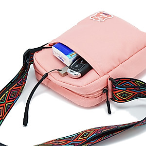 Cheryl & Wong Small Water Resistance Passport Phone Wallet Purse Crossbody Shoulder Mini Messenger Satchel Neck Pouch Bag (Neon green)