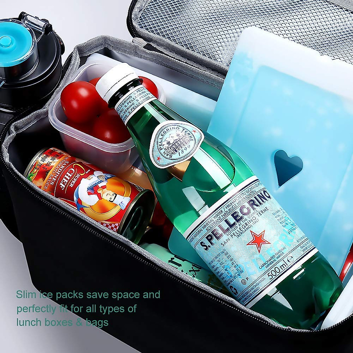 OICEPACK 8 x Ice packs for Lunch Box, Freezer Ice packs Slim Long Lasting Cool packs for Lunch Bags and Cooler, Poker Design