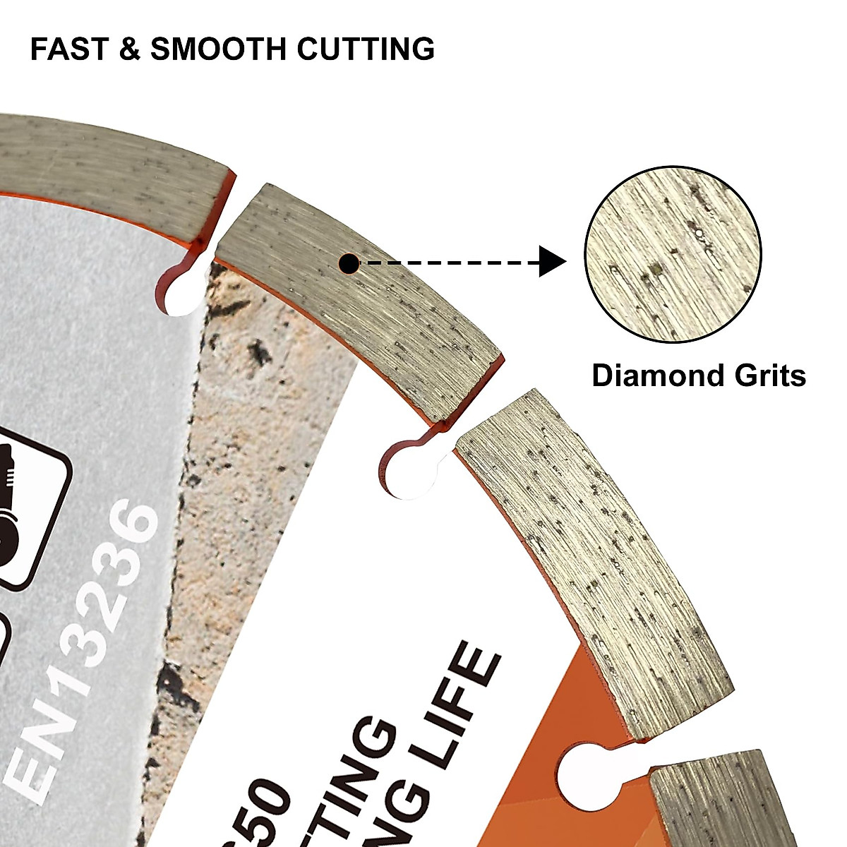 FEWELL 9 Inch Diamond Blade, Segmented General Purpose Blade Dry/Wet Cutting Concrete, Masonry, Brick, Block，Stone (3 Packs)