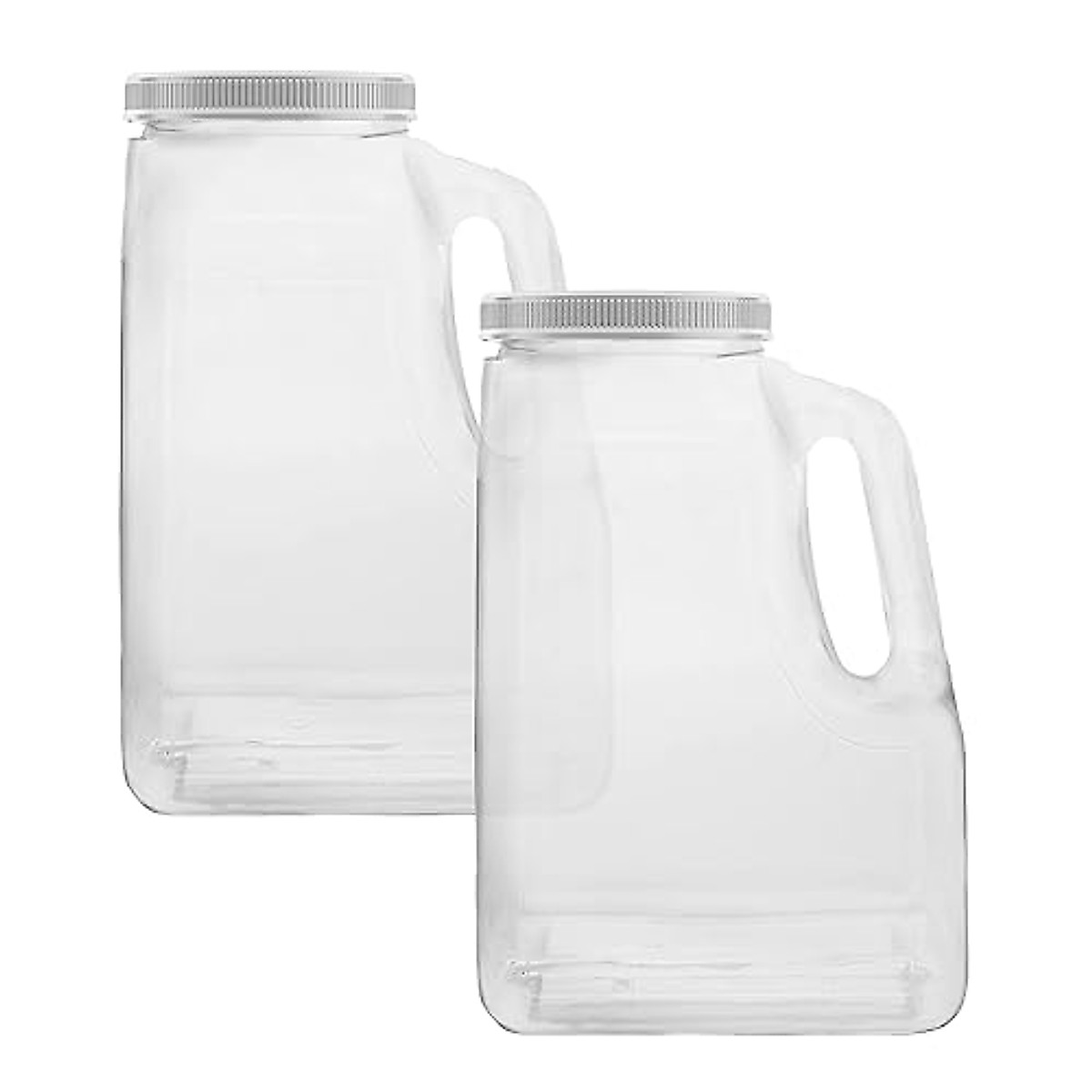 Mountain West Company Oblong Jar with Handle, 2 Pack, Plastic Storage Container, Great for Liquid, 1.25 Gallon Size