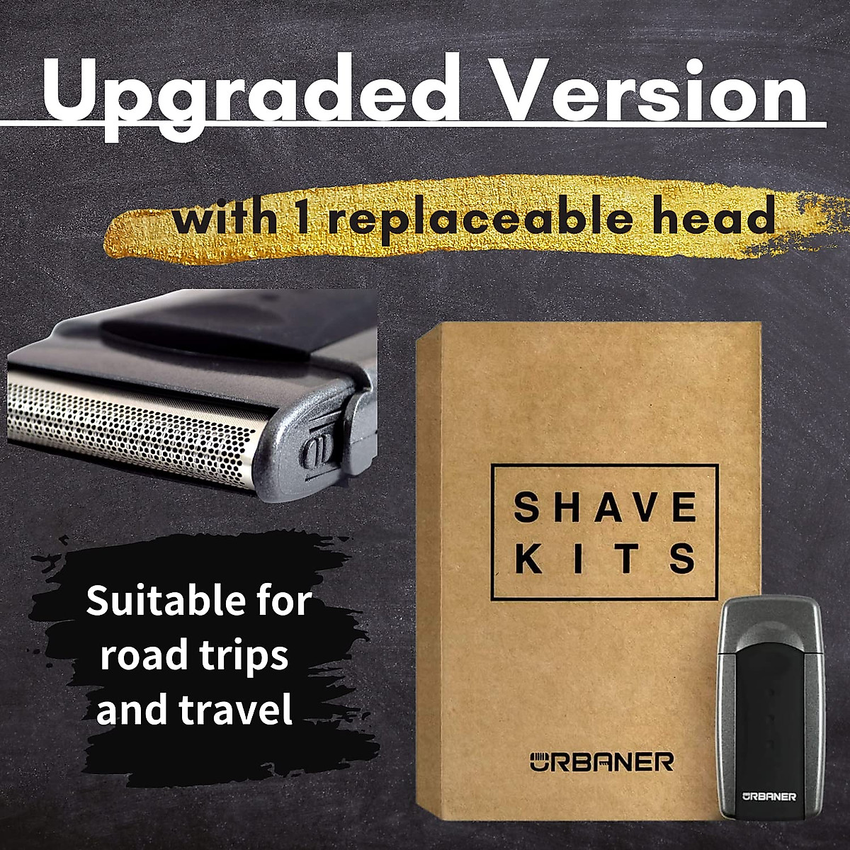 RBANER Battery Powered Beard Shaver for Men, Portable Electric Clipper, Cordless Facial Hair Trimmer, Safe Blade, Single Foil Professional Mini Razor, MB-043