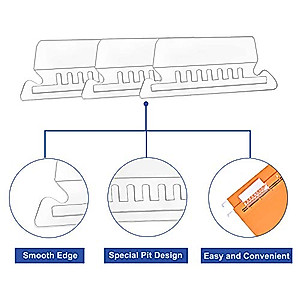 File Folder Tabs, 100+200 Sets Hanging File Folder Tabs with Inserts for Hanging Folders, 2 Inch Clear Plastic Hanging File Tabs for Quick Identification