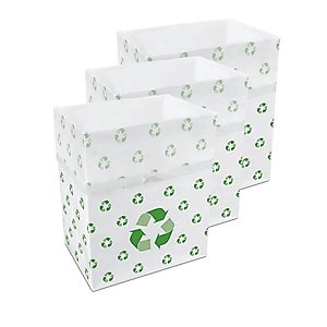 Clean Cubes 13 Gallon Disposable Trash Cans (3-Pack). Reusable Garbage and Recycling Bins for Parties, Events, and More (Recycle - 18" Tall x 14" Wide 10" Deep)