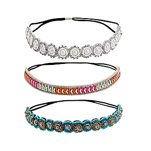 inSowni 7 Pack Handmade Rhinestone Jewled Beaded Headbands Hairbands Hair Accessories Headwraps for Women Girls Brides