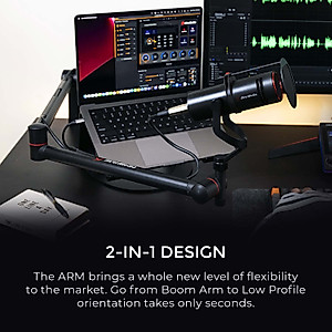 AVerMedia BA311 Live Streamer Arm, Fully Adjustable Boom Arm and Microphone Stand Suitable for 1/4 Inch or 5/8 Inch Mounting Options, for Content Creating, Podcasting and Streaming
