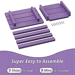 LUE BONA Adirondack Outdoor Side Table, 2-Tier Purple HDPS Patio End Table Weather Resistant, Morden Side Table for Patio, Pool, Porch