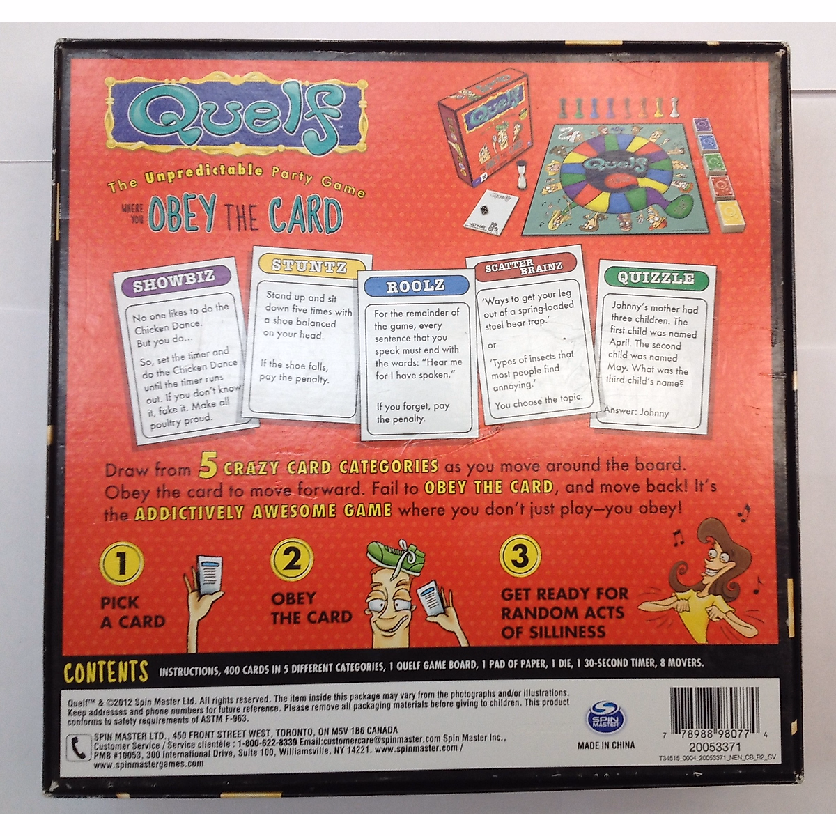 Quelf Board Game with New Cards