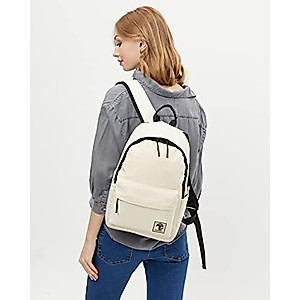 TALMONT Backpack for Women Small Waterproof Laptop Backpack for School and College Lightweight Women's bag Carry-on Flight approved womens Backpack Mochilas (Milk)