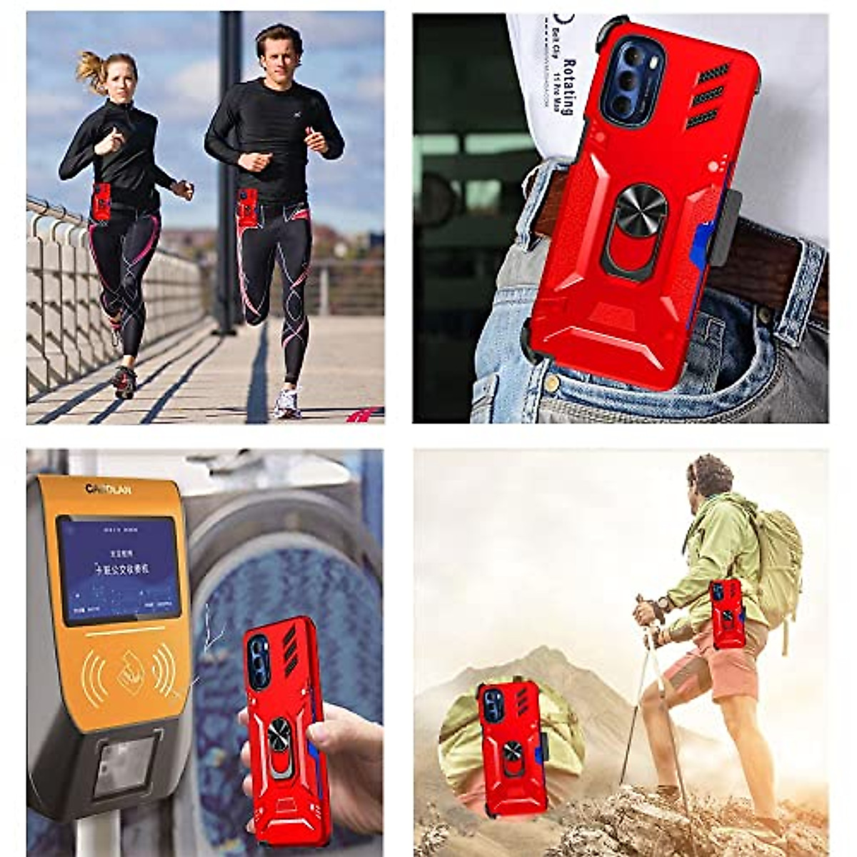 Military Grade Phone Case with Ring Card Holder Belt Clip Fits for Moto G Stylus 2022 6.8" Shockproof Moto G Stylus 2022 Case with Screen Protector Moto G Stylus 4g 2022 with Kickstand (Black)