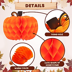 KatchOn, Pumpkin Table Centerpieces - Big 10 Inch, Pack of 6 | Honeycomb Paper Pumpkins for Thanksgiving Decorations for Table | Paper Pumpkins Party Decorations | Thanksgiving Decorations Indoor