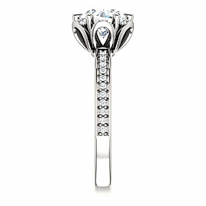 SISGEM 10K 14K 18K Solid Gold Engagement Rings for Women,Set 1.2/2.2 carat(cttw) Round Cut Moissanite Rings Wedding Engagement Anniversary Promise Bridal Bands with Engraved Name (18K-Gold)