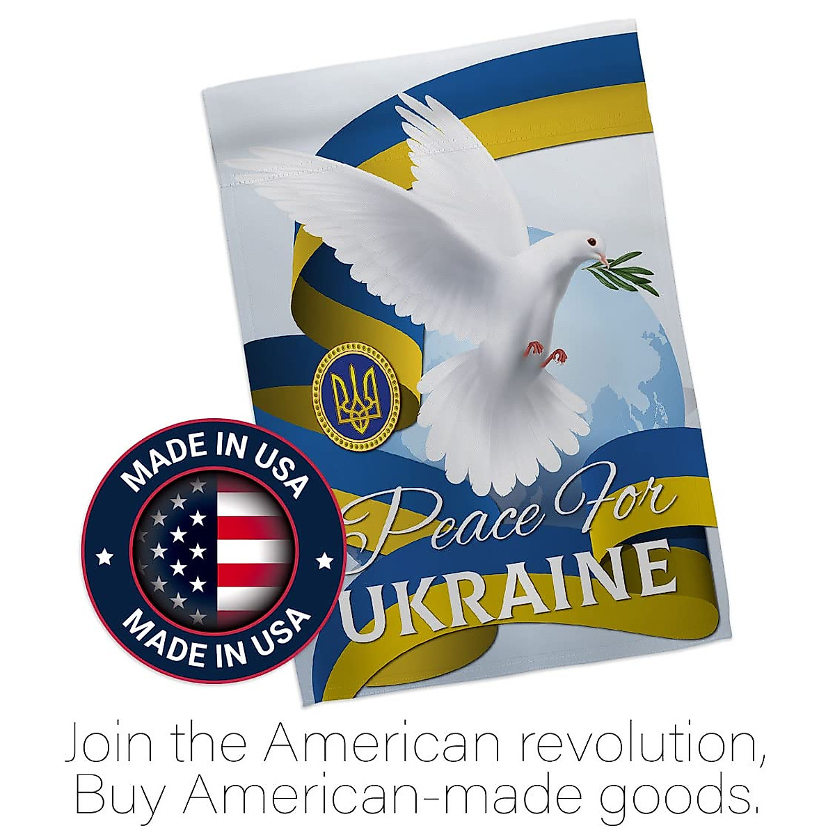 Ukrainian Decorations Home Decor Banner Room Wall Art Patio Lawn Front Porch Outdoor Small Tapestry Yard Sign Wall Hanging Stand with Bandera de Ukraine Garden Flag Peace Gifts Made In USA