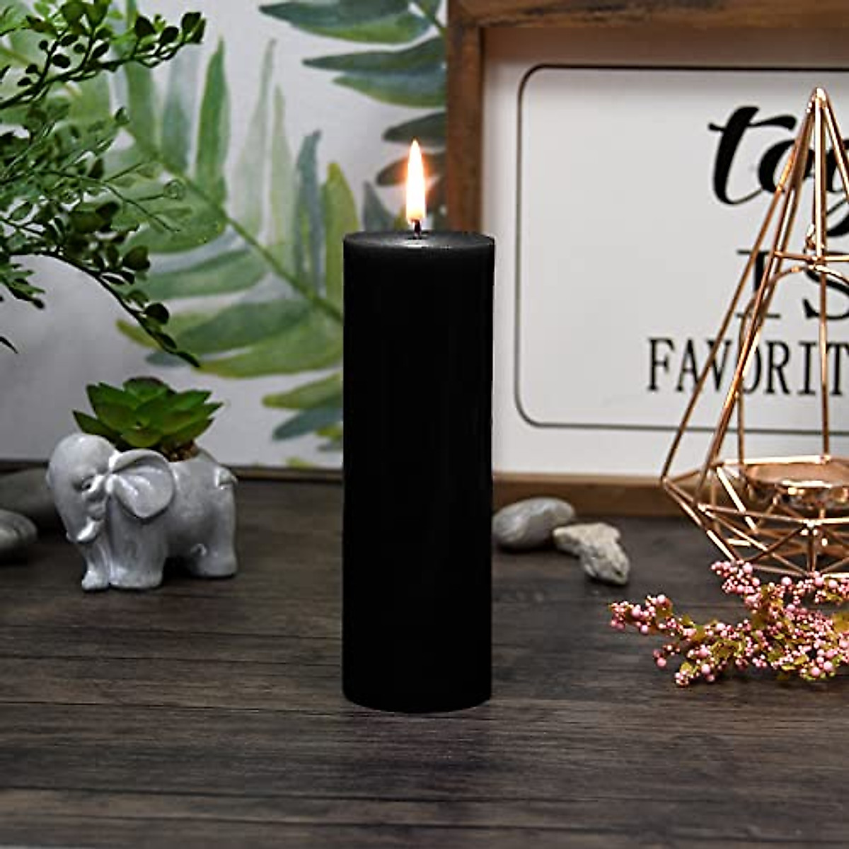 Zest Candle Pillar Candle, 2 by 6-Inch, Black