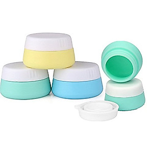 BlueSunshine Silicone Cosmetic Containers Cream Jar with Sealed Lids, 3 Pieces - Food Grade Silicone - BPA Free - Great for Travel, Home and Outdoor (10ml Cream Jars)