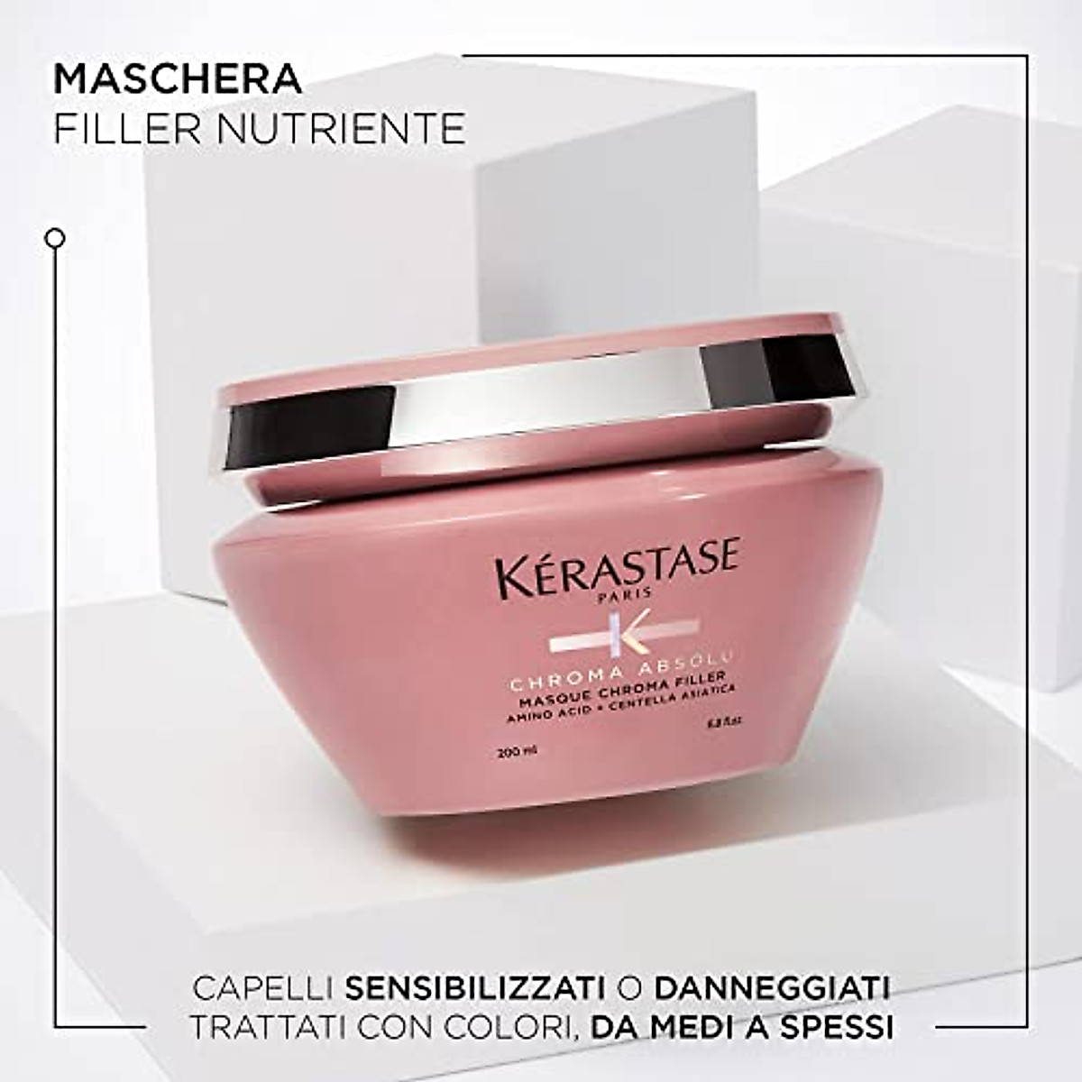 Kerastase Chroma Absolu Anti-Porosity Deep-Filling Hair Mask | For Damaged Color-Treated Hair | Strengthens and Hydrates | With Lactic Acid | Chroma Filler | 6.8 Fl Oz