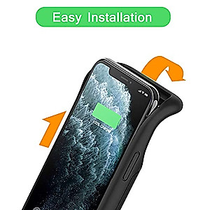 Battery Case for iPhone 11 Pro, Upgraded 7000mAh Slim Portable Rechargeable Battery Pack Charging Case Compatible with iPhone 11 Pro (5.8 inch) Extended Battery Charger Case (Black)