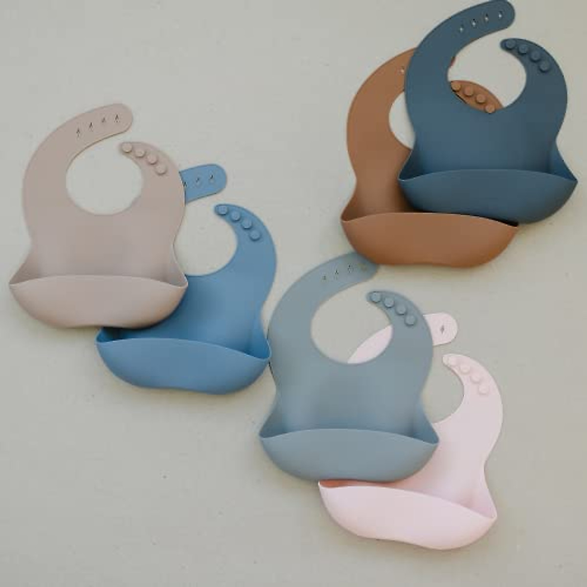 Mebie Baby Silicone Bib, Baby Bibs for Boy or Girl, Adjustable Pocket Bibs for Catching Baby Food Spill