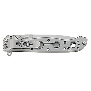 CRKT M16-03SS EDC Folding Pocket Knife: Sandvik Frame Lock, 4-Position Pocket Clip Bead Blast Blade, Stainless Steel Handle