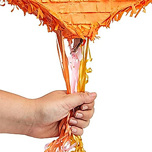 BLUE PANDA Pull String Fox Pinata for Woodland Baby Shower Decorations, Birthday Party (Small, 16 x 13 x 3 In)