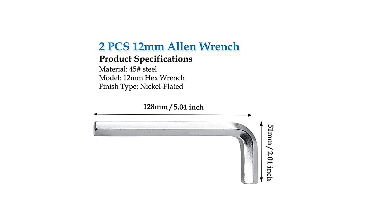 Bivethoi 2 PCS 12mm Allen Wrench Set - Durable & Precise
